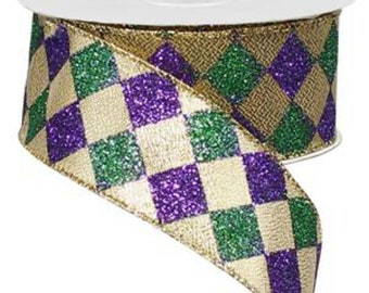 Mardi gras ribbon | Etsy