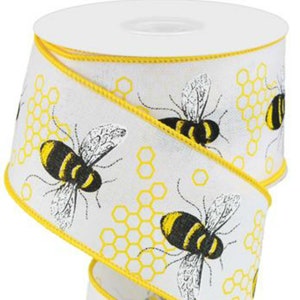 2.5 Honey Bee Royal Ribbon: White 10 Yards - Etsy