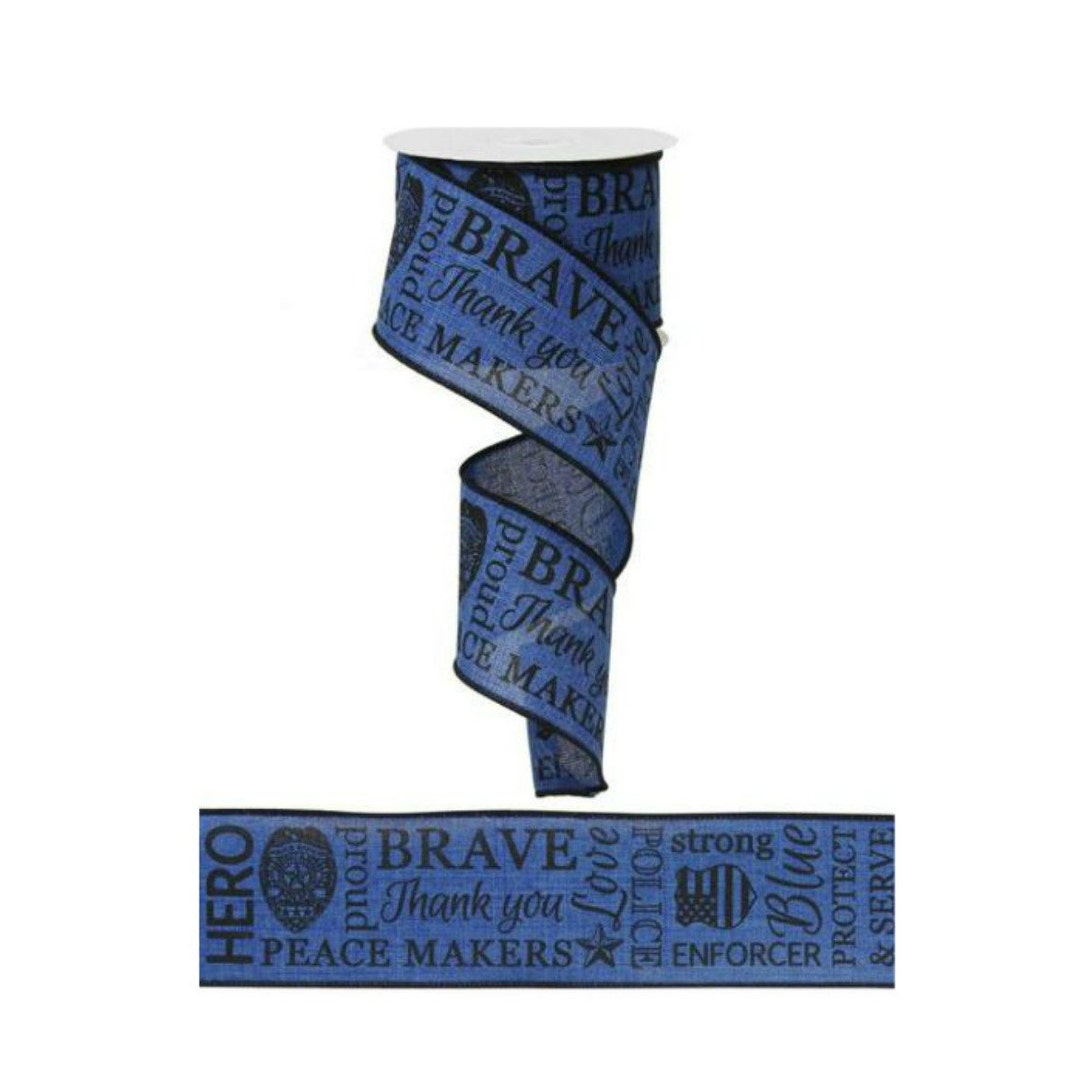 2.5in Police Support Ribbon: Black & Royal Blue 10 Yards - Etsy