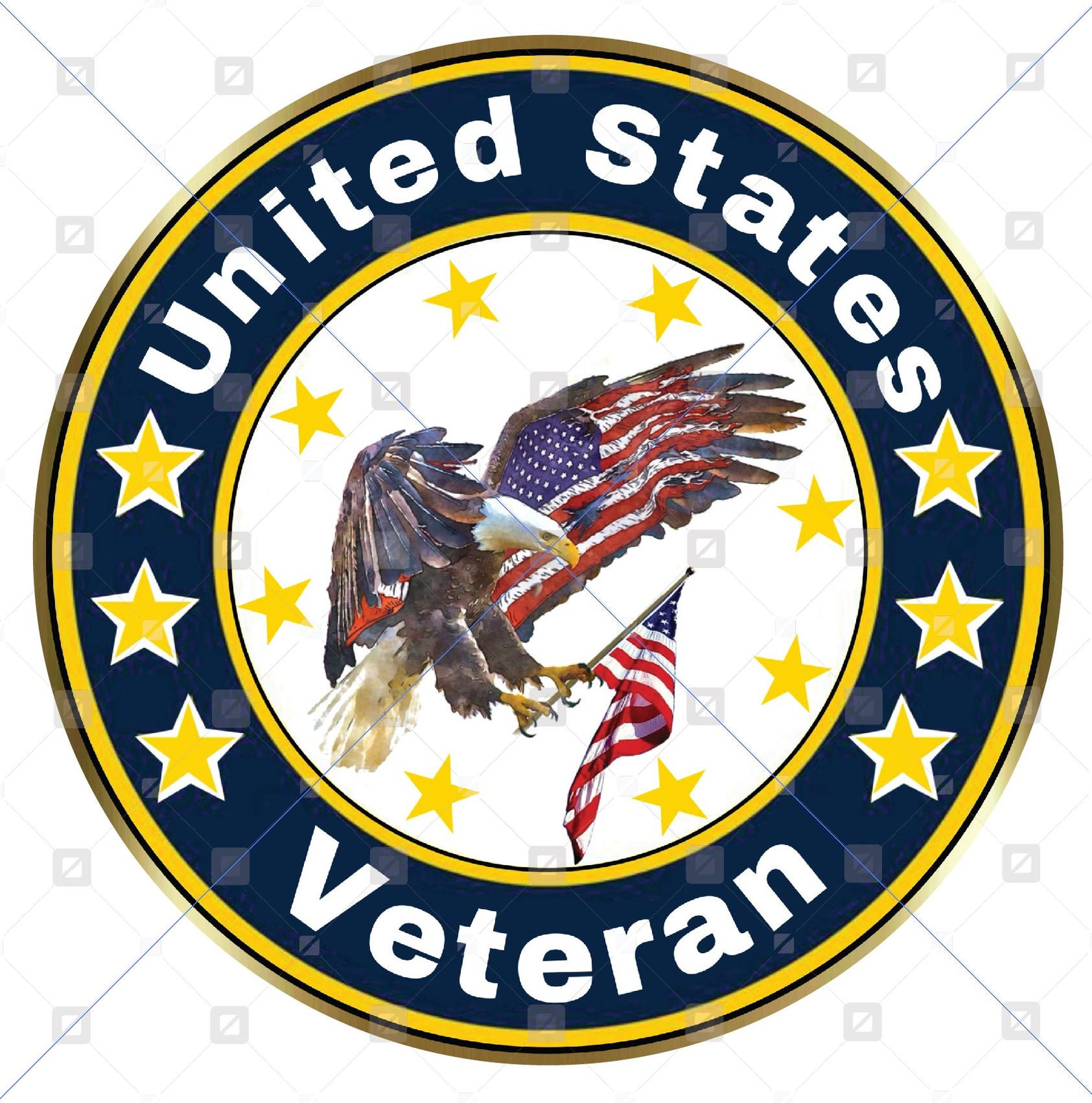 American Eagle Veteran Round Sign Wreath Enhancement | Etsy