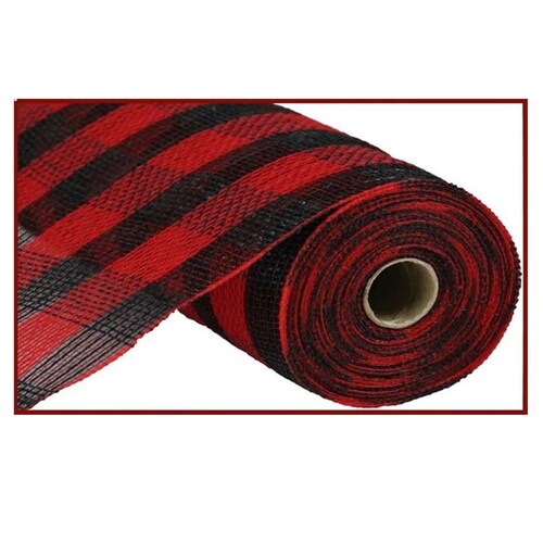 Plaid Deco Mesh Burgundy/moss Green/ivory 10 Inch Deco Mesh - Etsy