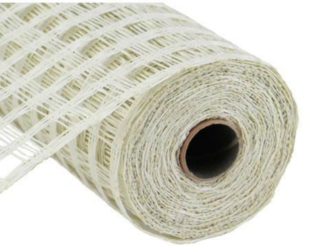 10in Poly Burlap Check Mesh: Cream - Etsy