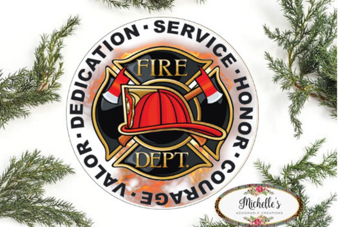 Firefighter Honor Courage Valor Round Sign Wreath Enhancement - Etsy