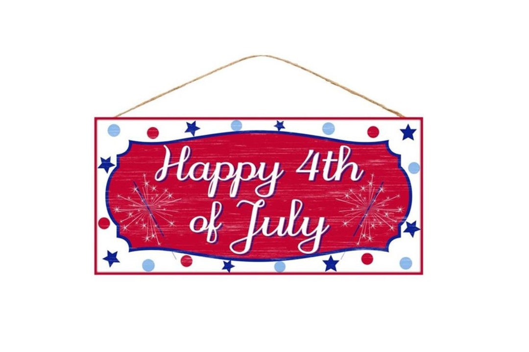 12in Wooden Sign: Happy 4th of July - Etsy
