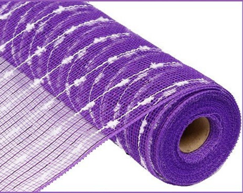 10in Cotton Ball Deco Mesh: Purple (10 Yards) - Etsy