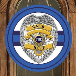 Back the Blue Badge Shield Round Sign Wreath Enhancement - Etsy