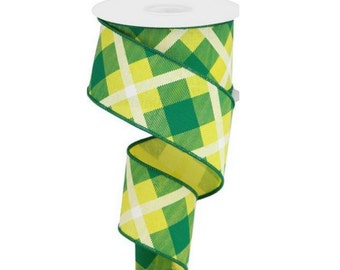Yellow Plaid Ribbon - Etsy