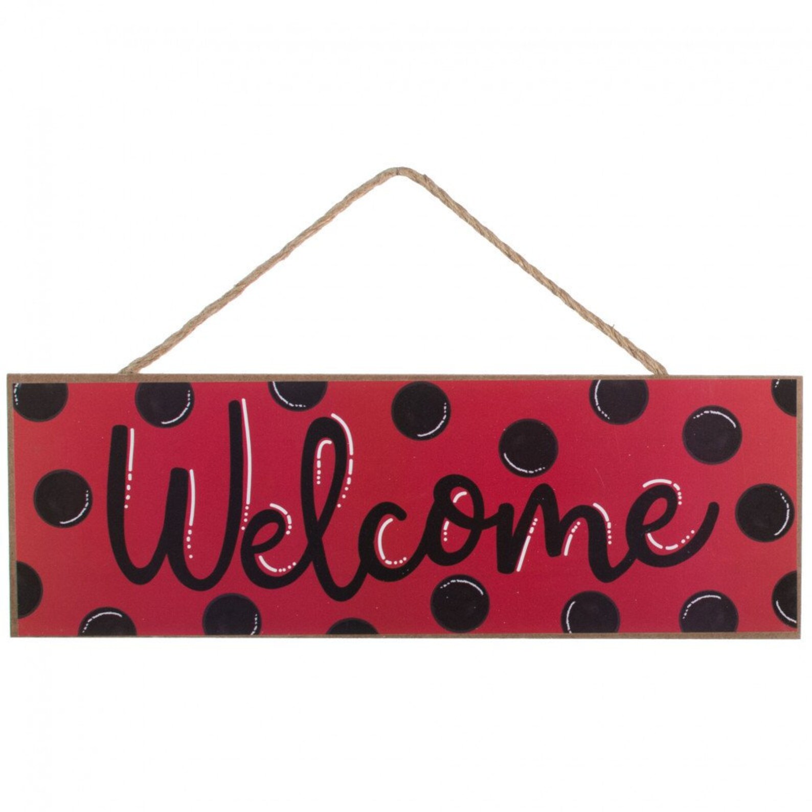 15 Wooden Sign: Welcome Red Black Dots - Etsy