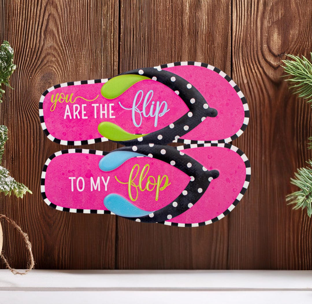 13in Metal Emossed Flip Flops: Flip to My Flop - Etsy