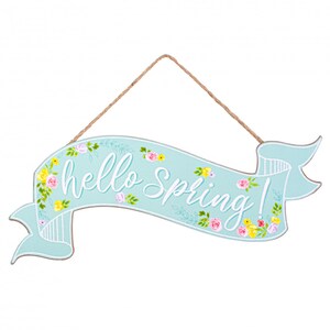 15in Wooden Banner Sign: Hello Spring - Etsy