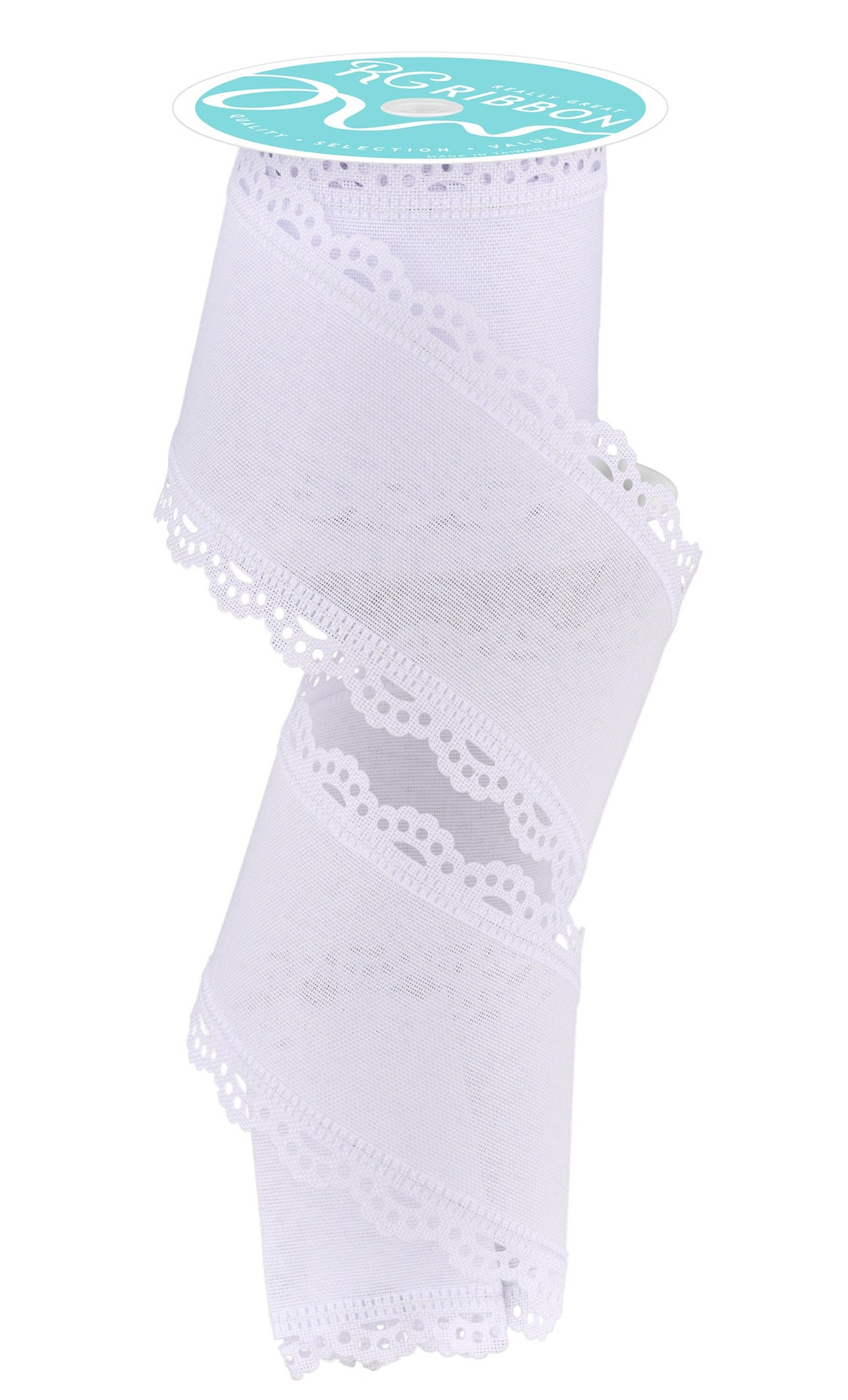 2.5in Scalloped Edge Ribbon: White 10 Yard - Etsy