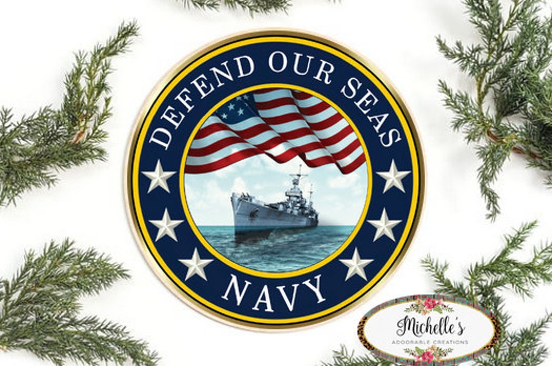 Defend Our Seas US Navy Round Sign Wreath Enhancement - Etsy