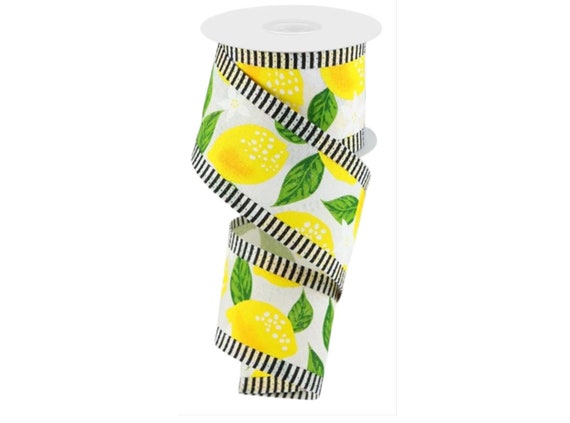 10 Yards Lt Beige 2.5 Lemon Thin Stripes Ribbon Food & Fermenting ...