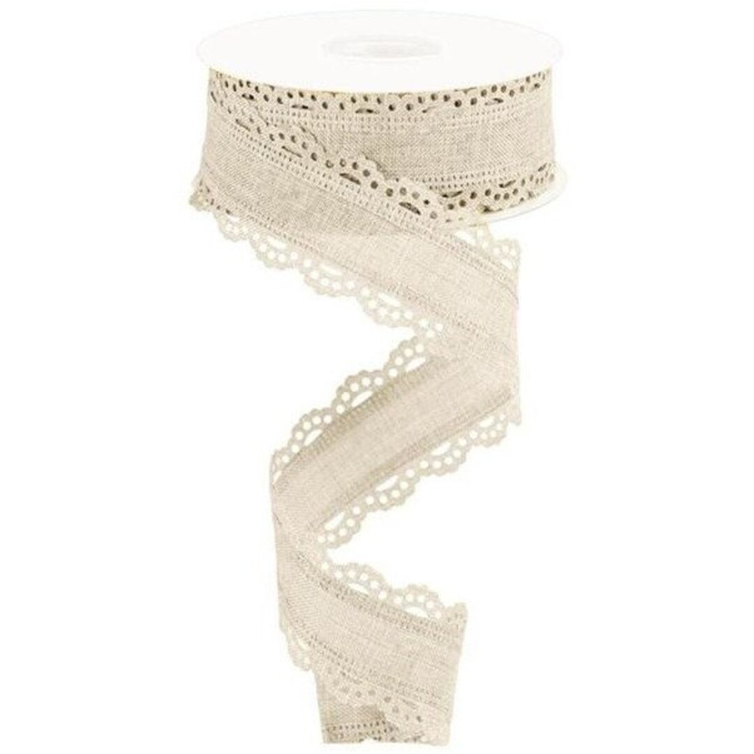 1.5in Scalloped Edge Ribbon: Cream 10 Yard - Etsy