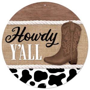 Howdy Y'all Cowboy Sign: Black - Etsy