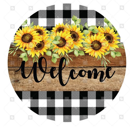 Welcome Sign With Sunflower Farmhouse Decor Wreath Sign Wreath - Etsy