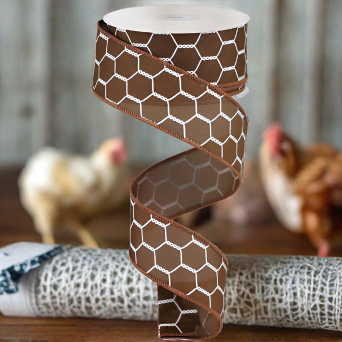 1.5in Chicken Wire Ribbon: Chocolate (10 Yards) - Etsy