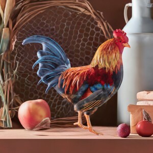 12in Metal Rooster Hanger: Multi Color - Etsy