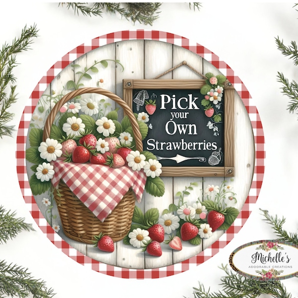 Strawberry Sign - Etsy