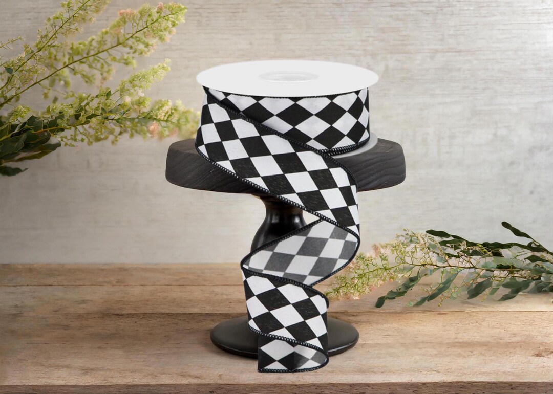 1.5in Harlequin Ribbon: Black (10 Yards) - Etsy