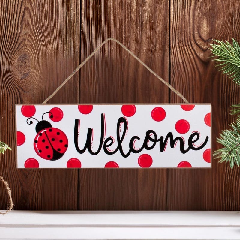 Ladybug Welcome Sign - Etsy