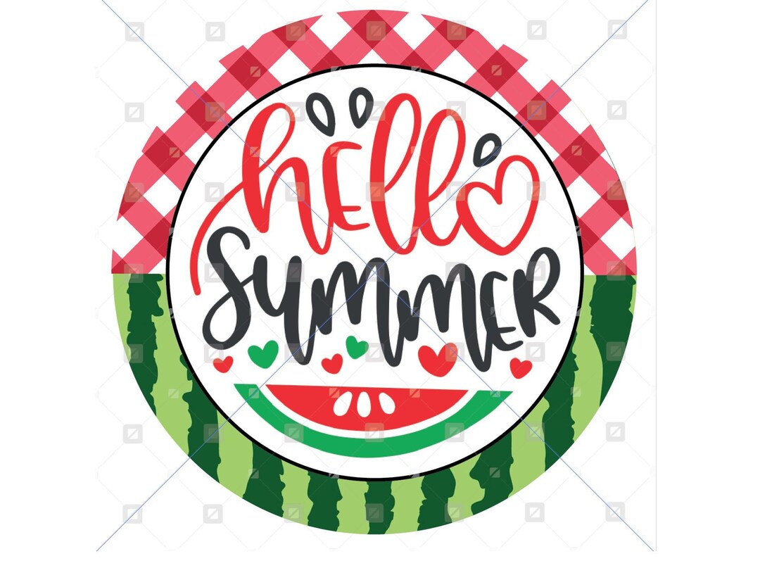 Hello Summer Round Watermelon Sign Wreath Enhancement - Etsy