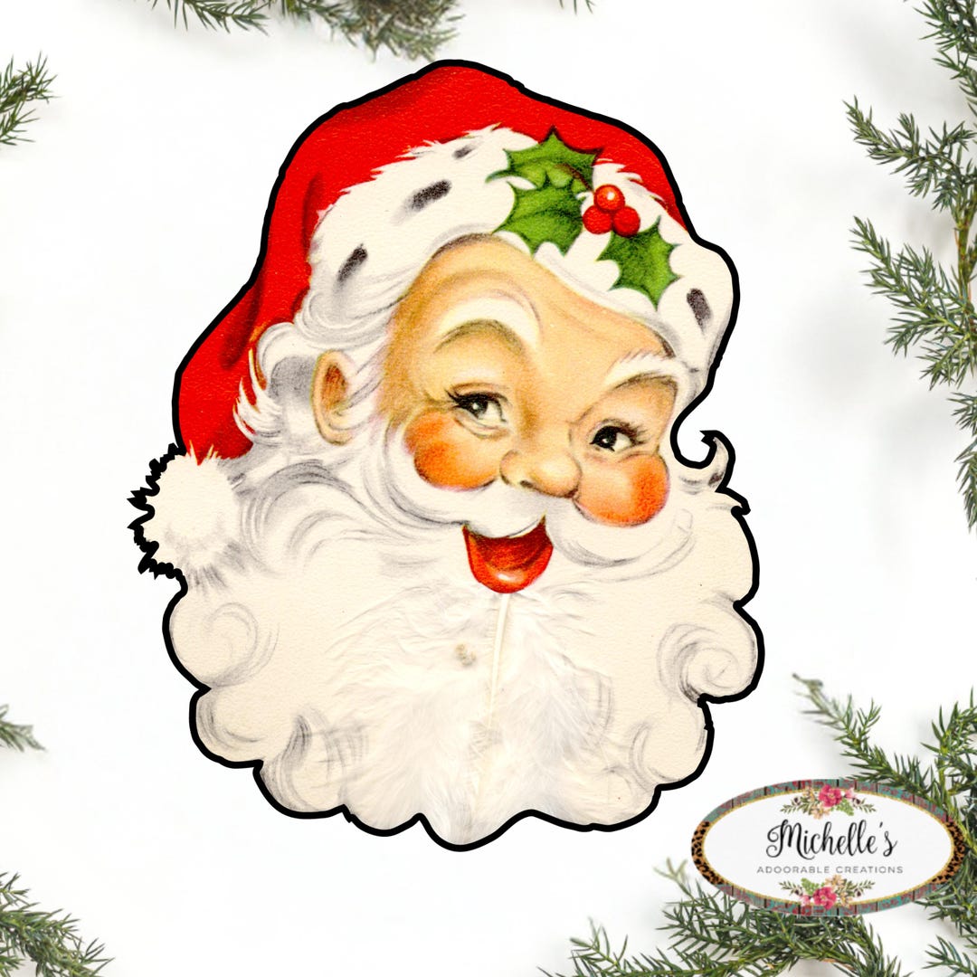 Red Vintage Santa Face Sign SF1 - Etsy