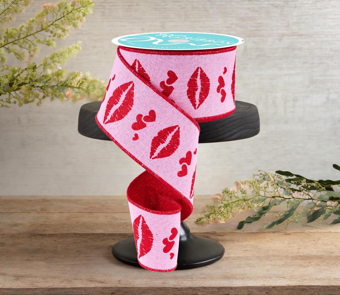 2.5in Double Layer Bold Lips Ribbon: Pink/red (10 Yards) - Etsy