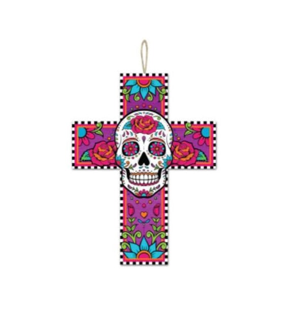 14 Sugar Skull Cross Sign - Etsy