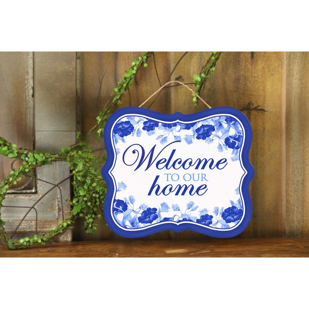 10in Scalloped Wooden Sign: Welcome to Our Home - Etsy