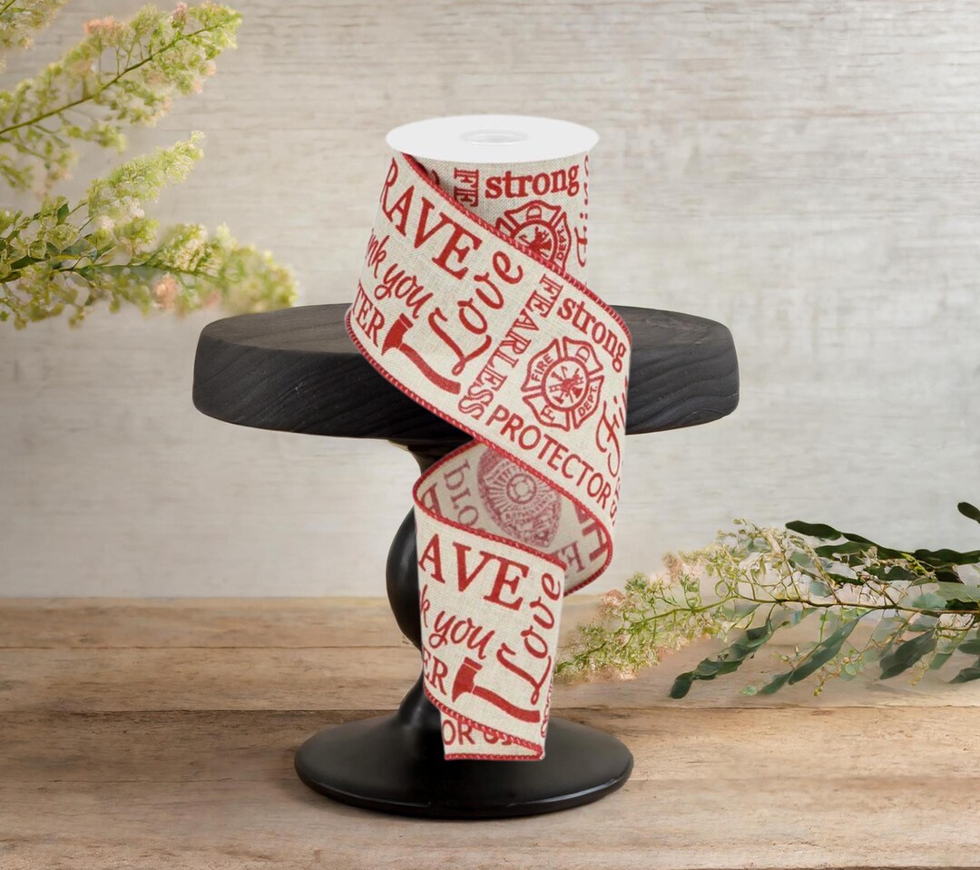 2.5in Natural Canvas Firefighter Support Ribbon (10 Yards) - Etsy