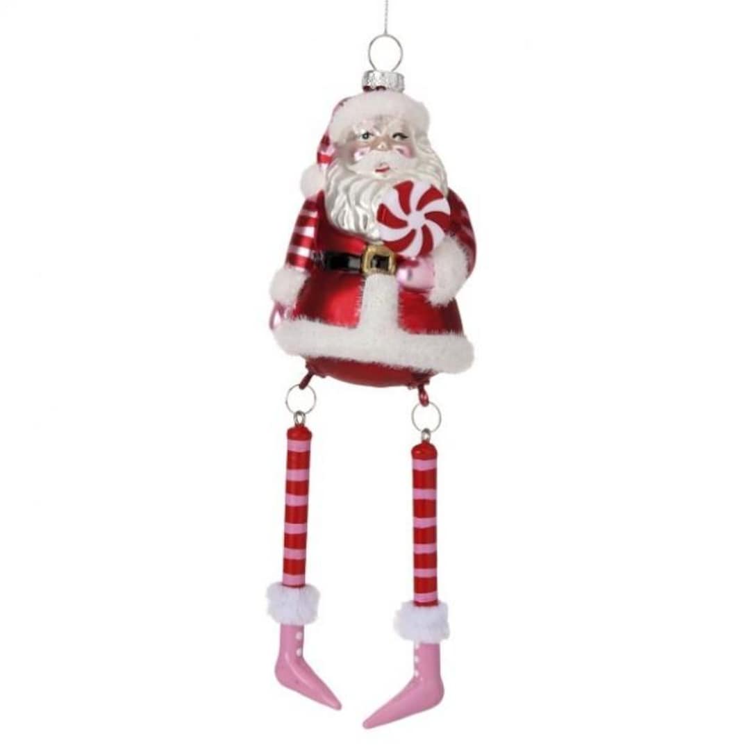 9in Santa With Dangling Legs Ornament - Etsy