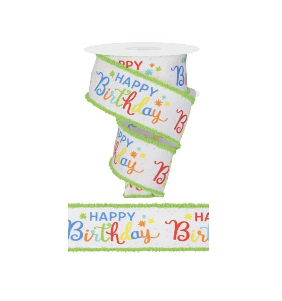 2.5in Happy Birthday Script Ribbon: Primary Colors - Etsy