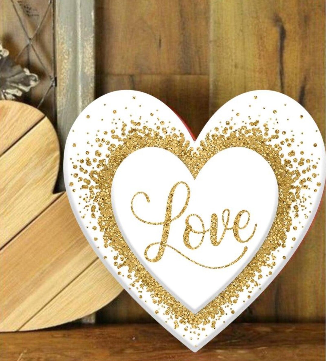 12in Metal Embossed Heart Hanger: Love - Etsy