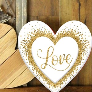 12in Metal Embossed Heart Hanger: Love - Etsy