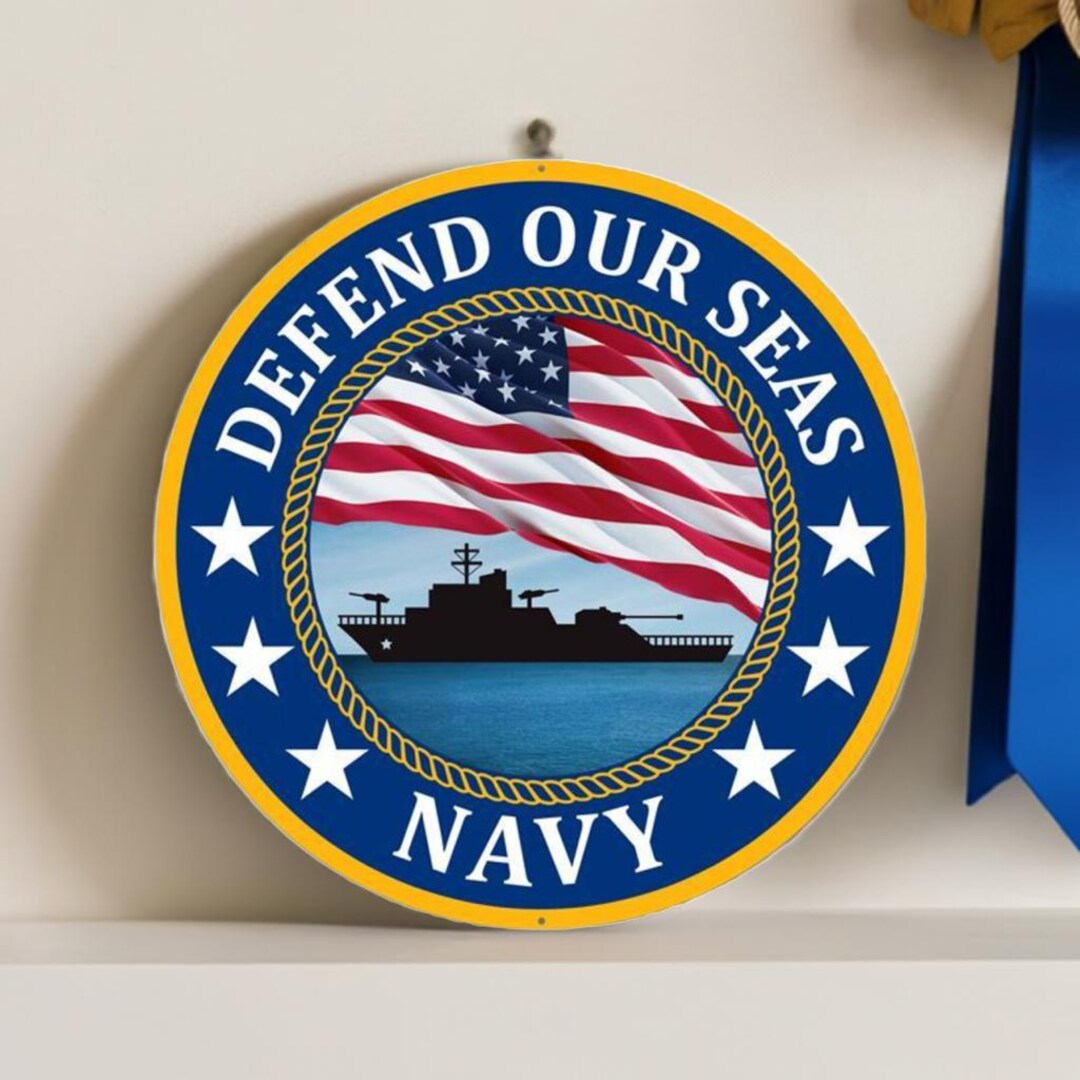 12in Round Military Sign: Navy - Etsy