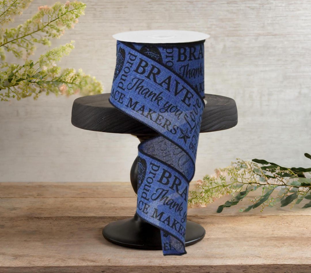 2.5in Police Support Ribbon: Black & Royal Blue (10 Yards) - Etsy