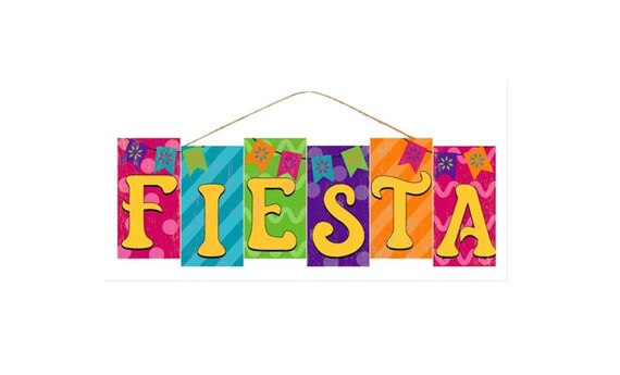 14 Wooden Sign: Fiesta Block Sign | Etsy