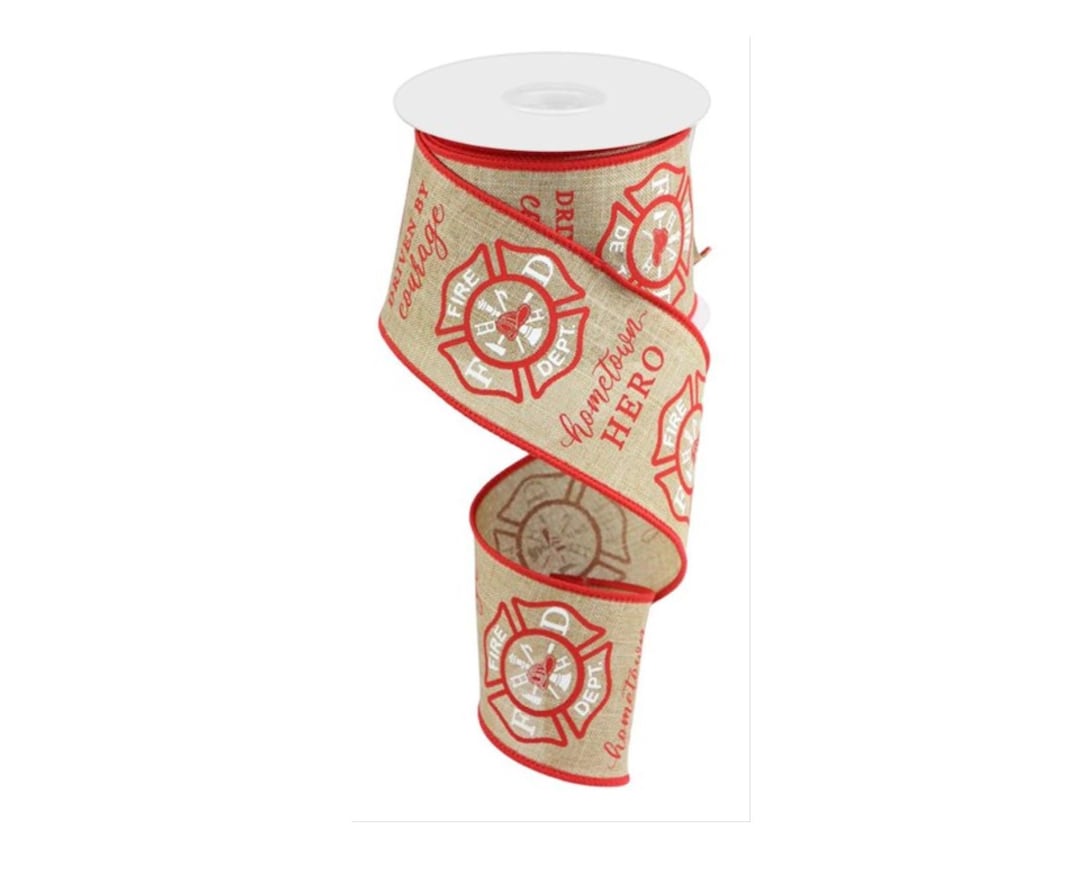 2.5in Firefighter Badge Ribbon: Light Beige 10 Yards - Etsy