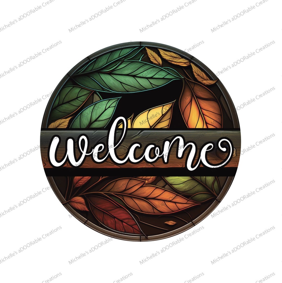 Welcome Fall Leaves Sign Wreath Accent Sign - Etsy
