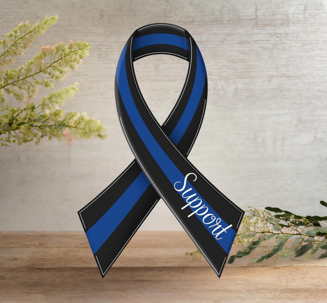 12in Metal Embossed Sign: Law Enforcement Support Ribbon - Etsy