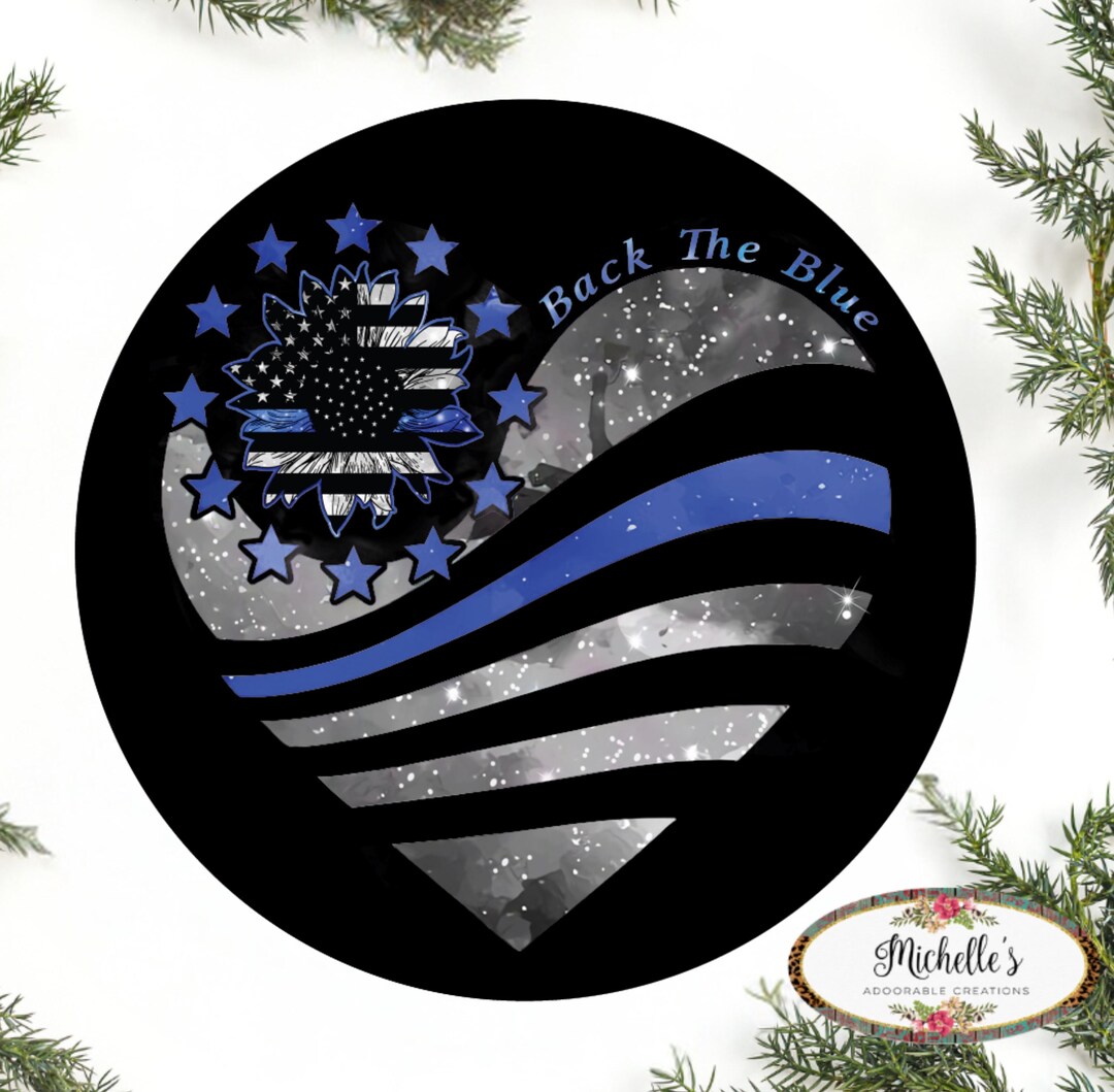 Thin Blue Line Heart Support Sign - Etsy