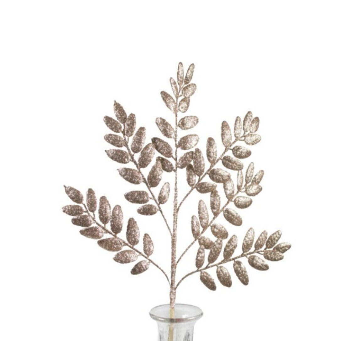 22in Honey Locust Leaf Glitter Spray: Rose Gold - Etsy