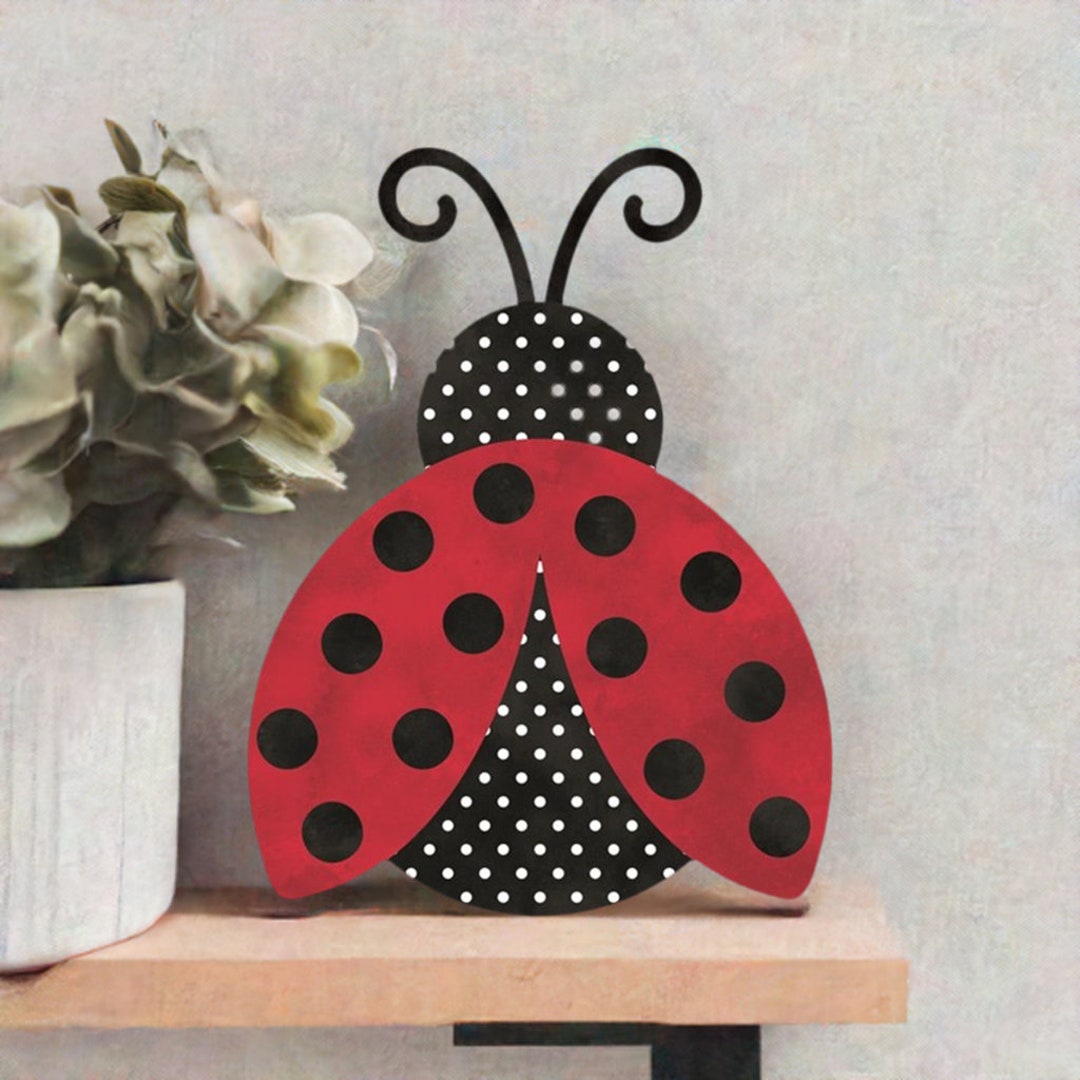 12in Metal Embossed Ladybug Hanger: Polka Dot/solid - Etsy