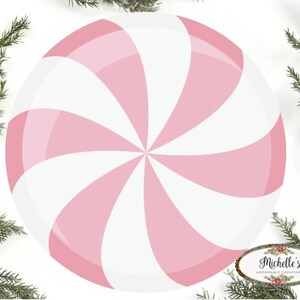 Pink White Peppermint Candy Round Sign Wreath Enhancement - Etsy