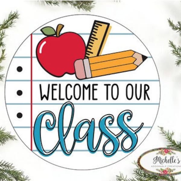 Welcome to Class Wreath Sign - Etsy