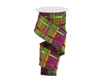 Turquoise Plaid Ribbon | Etsy