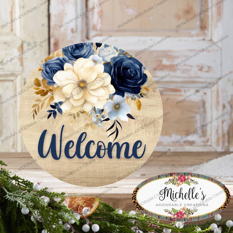 Round Welcome Sign - Etsy