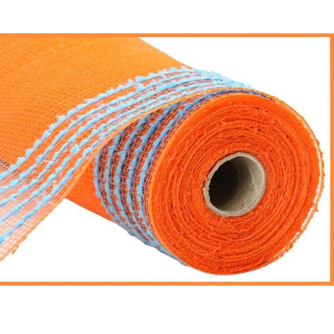 10.5in Drift Border Mesh: Orange/turquoise (10 Yards) - Etsy