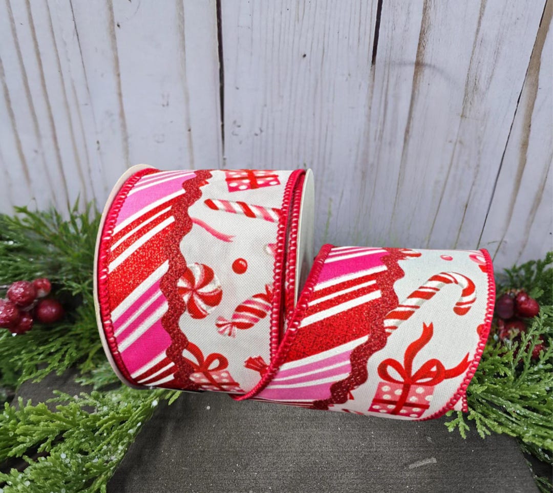 2.5in Glitter Loopy Ric Rac Ribbon: Red, Pink and White - Etsy